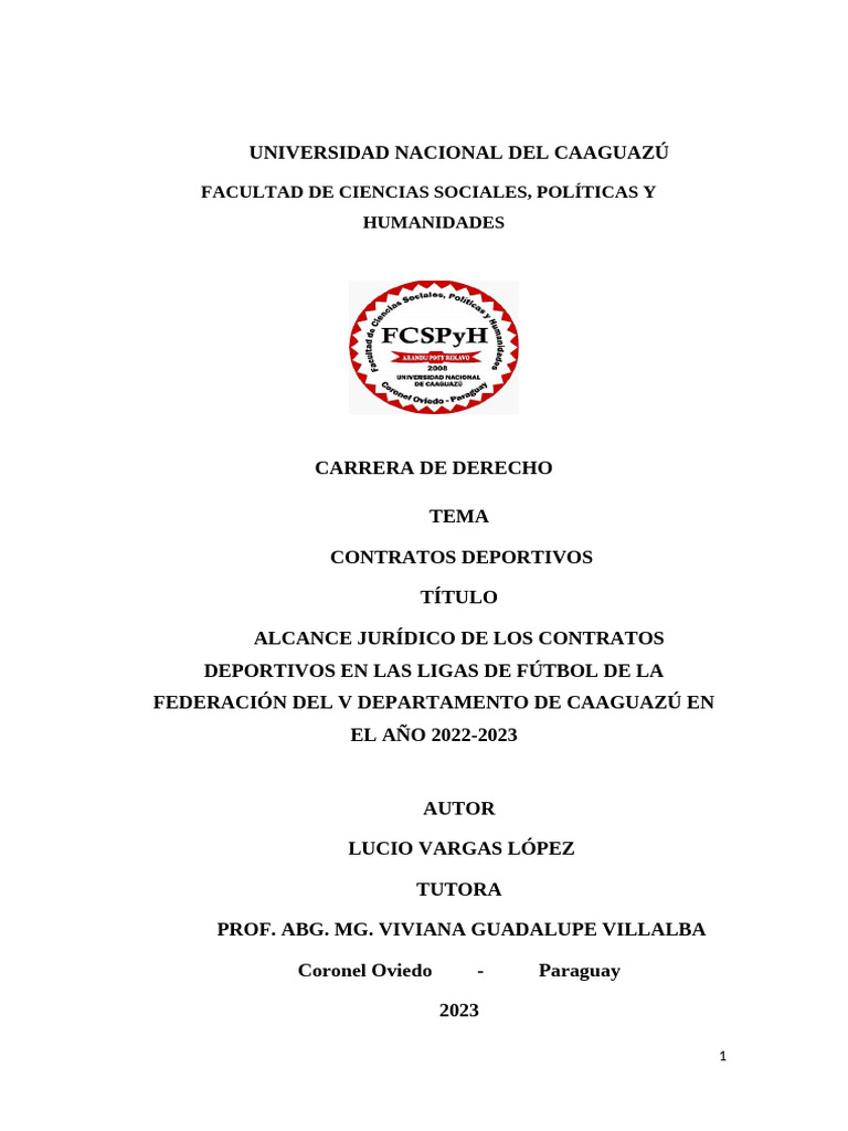 Tesis. - Padre - Lucio CD | PDF | Deportes | Derecho laboral