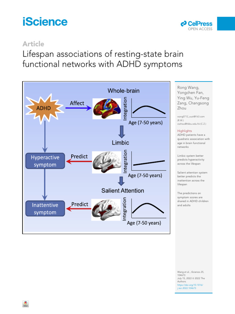 Lifespan Associations of Resting-State Brain Functional Networks With ...