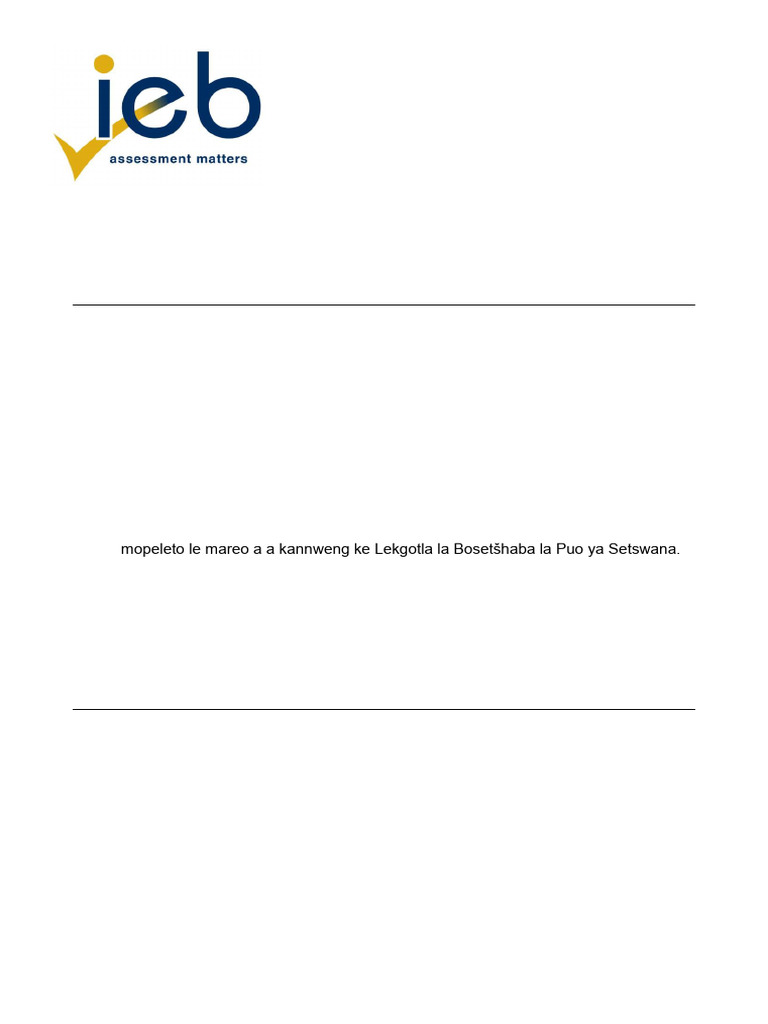 Grade 11 Setswana Paper II November 2021 | PDF