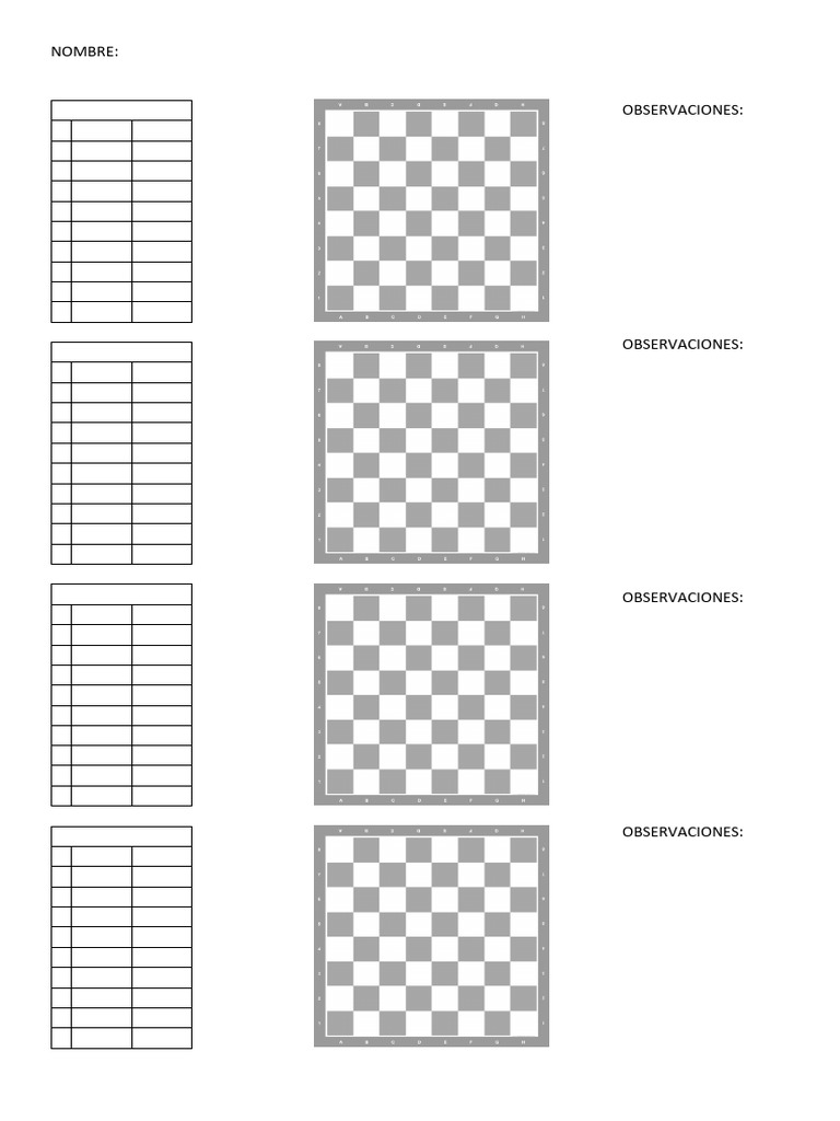 Hoja Aperturas y Variantes Ajedrez | PDF | Arte