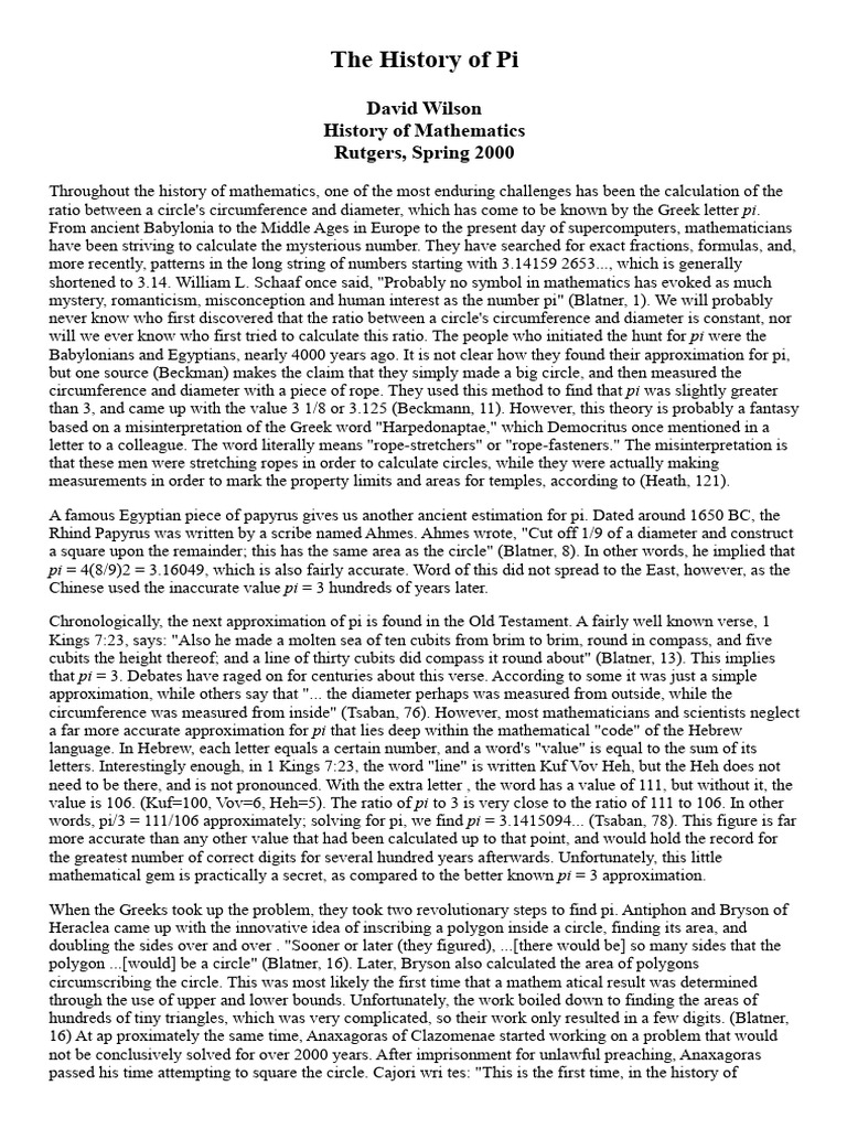 Tgers - Edu Cherlin History Papers2000 Wilson - HTML | PDF | Pi | Area