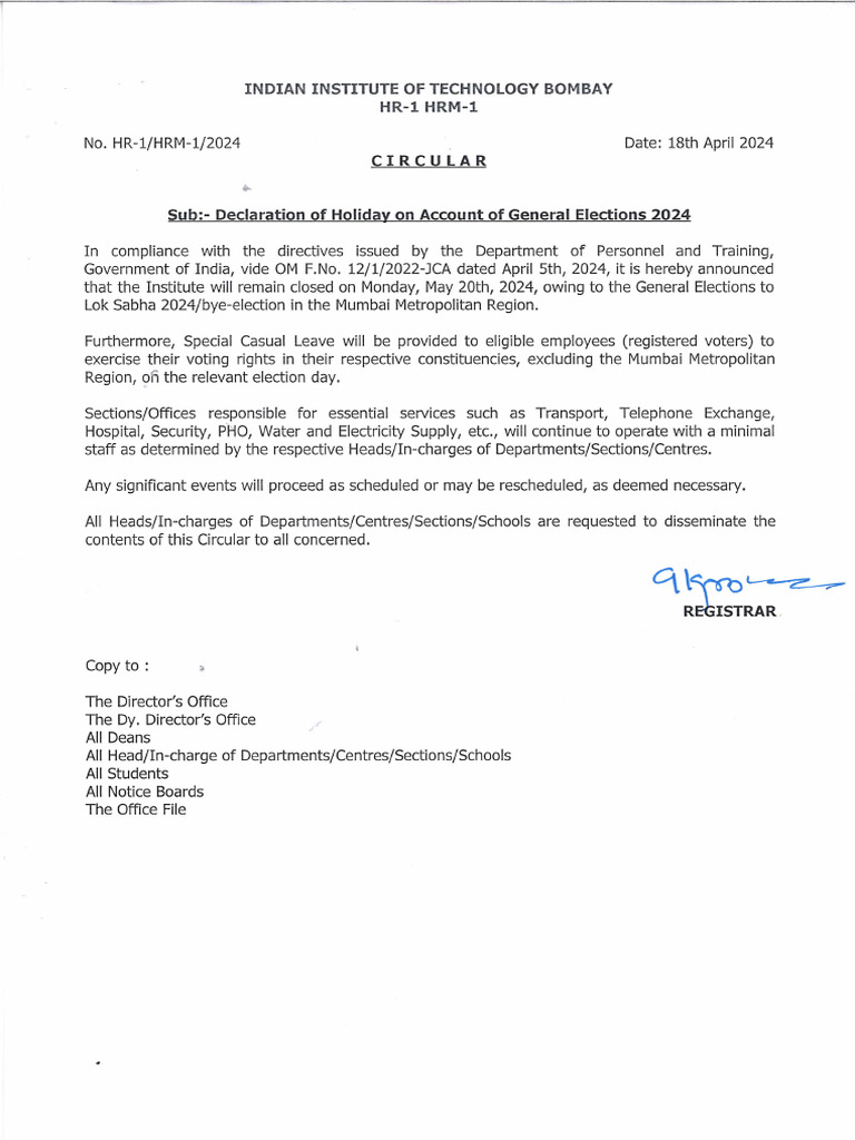 Election Circular | PDF