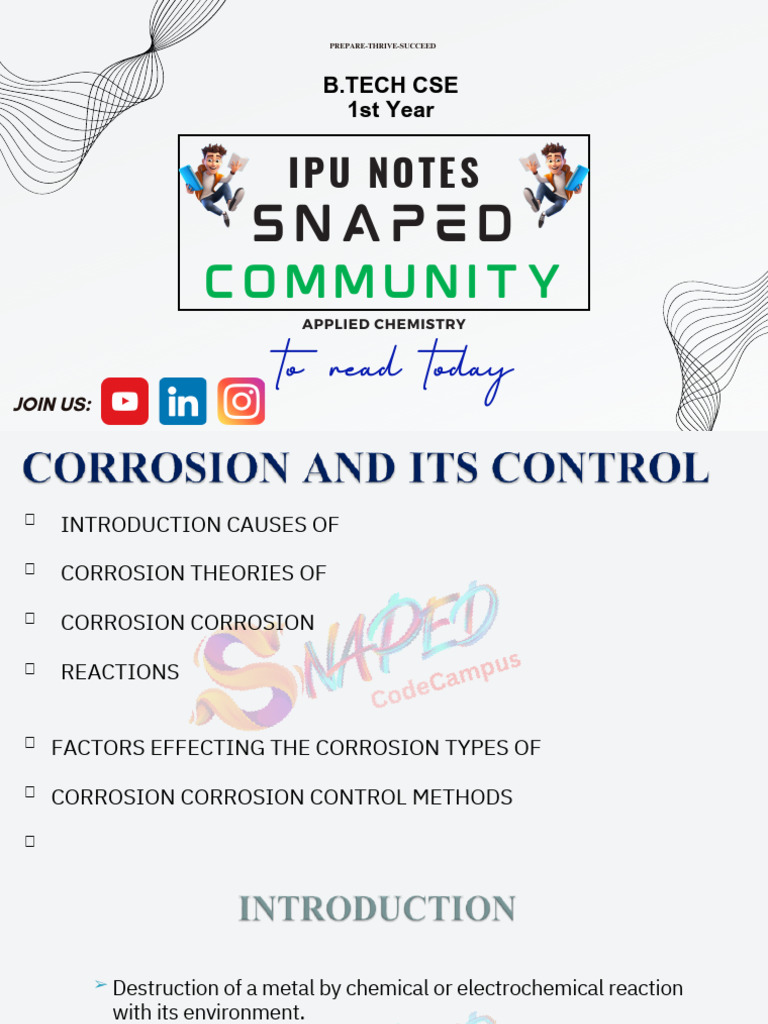 Unit-4 (AC) - SnapEd Codecampus | PDF | Corrosion | Anode