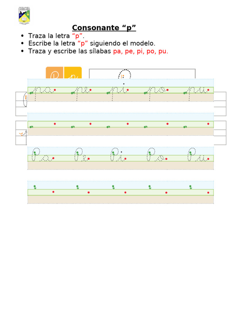Ejercicios de escritura con "p" | PDF | Artes del Lenguaje y Comunicación