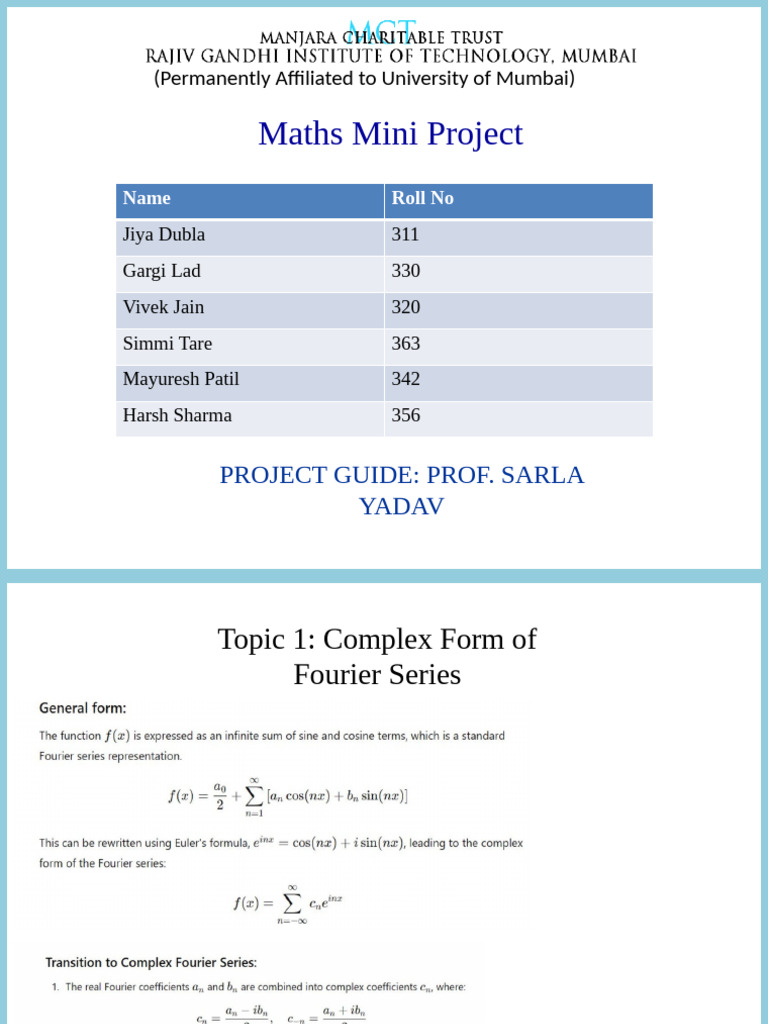 Maths - Miniproject1 (1) (1) - 1 | PDF | Eigenvalues And Eigenvectors | Fourier Series