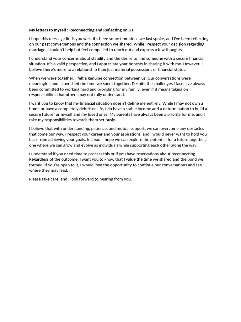 My Letters To Myself | PDF