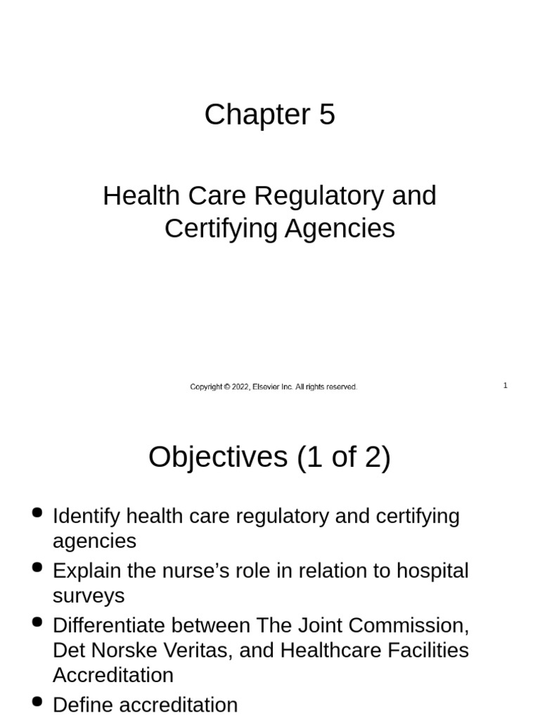 Chapter 5 - Health Care Regulatory and Certifying Agencies | PDF ...