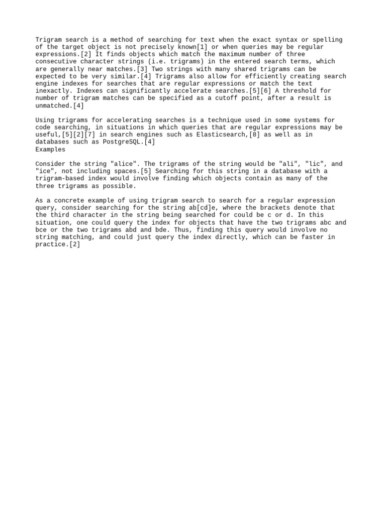 Trigram Search | PDF | Computers