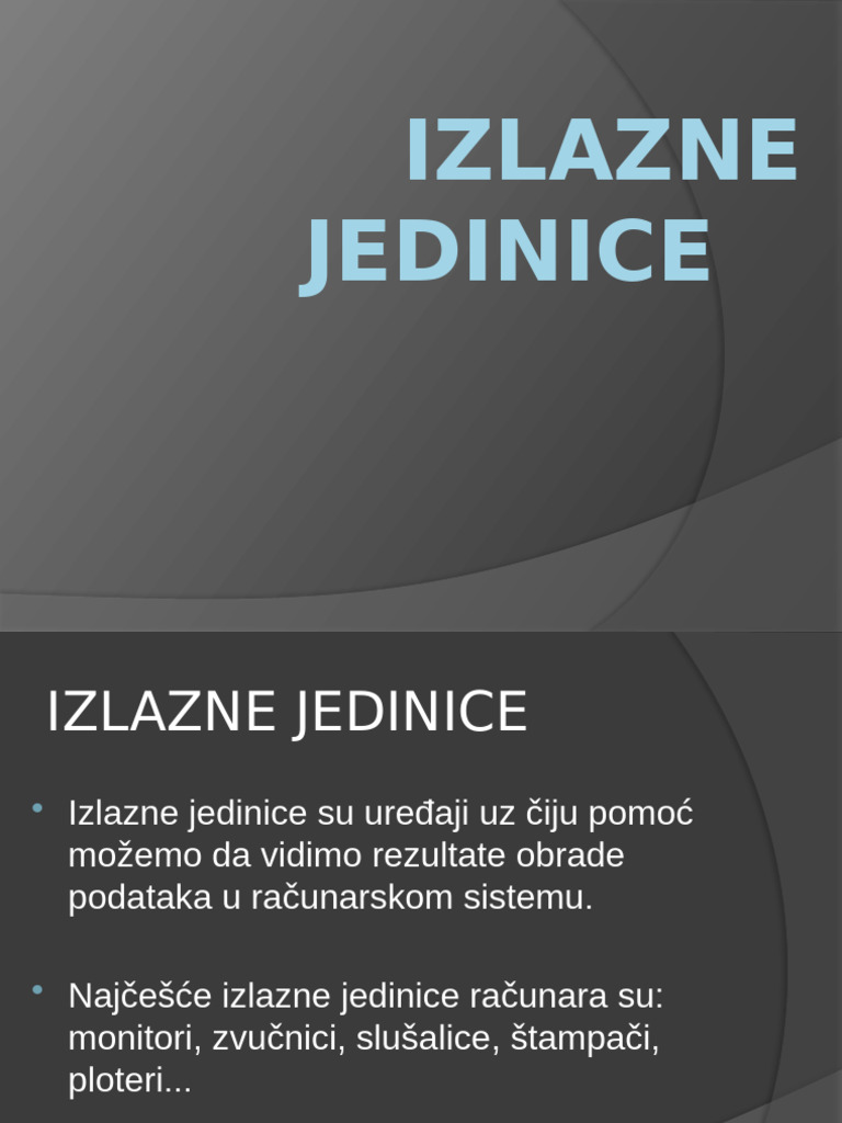 Kopiraj 11. Izlazne Jedinice | PDF