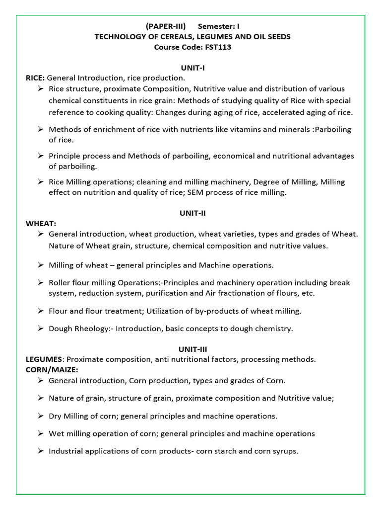 Cereals and Oi Seeds | PDF | Rice | Seed