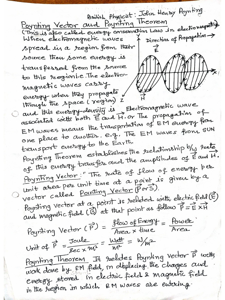 Poynting Vector And Theorem Pdf