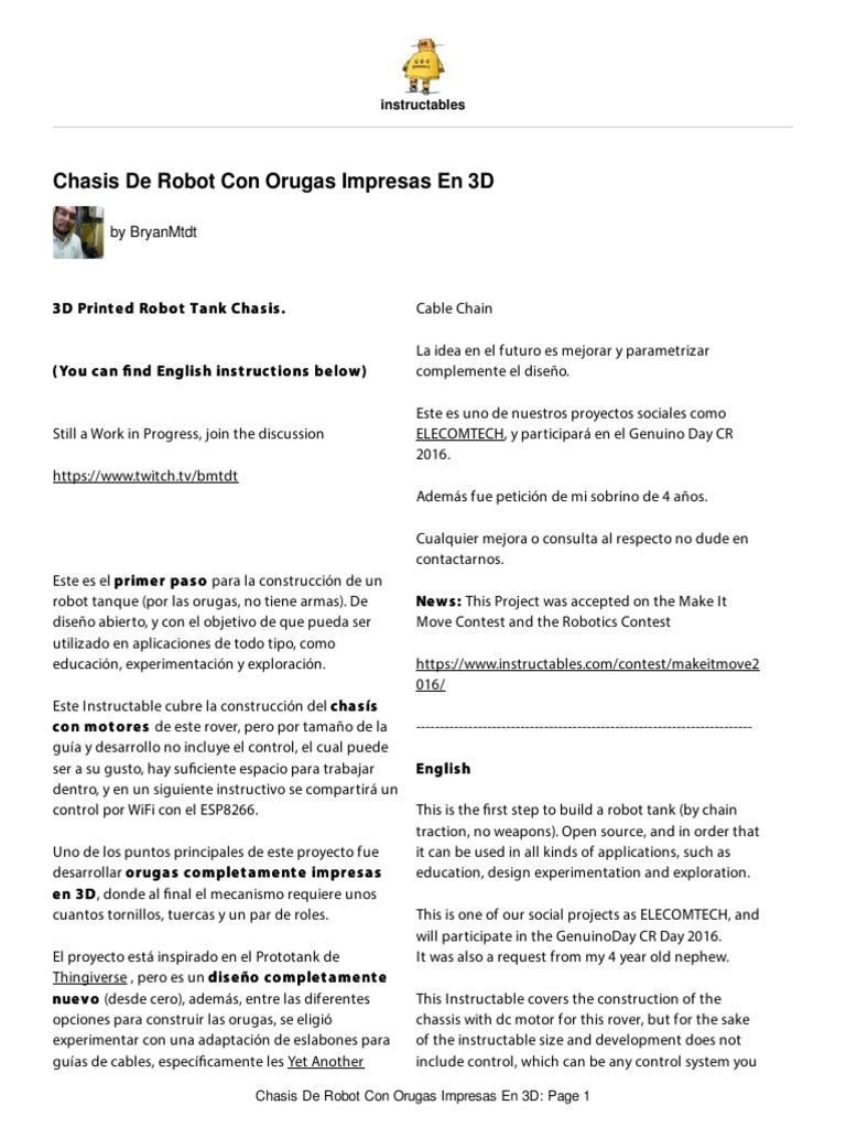Chasis de Robot con Orugas 3D | PDF | Equipo | Bienes manufacturados