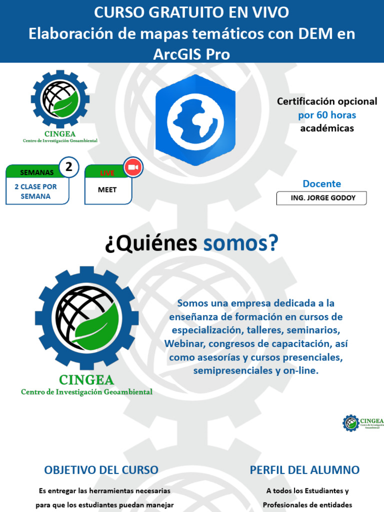 Brochure - Elaboracion de Mapas Tematicos Con DEM-ArcGIS Pro - en Vivo ...