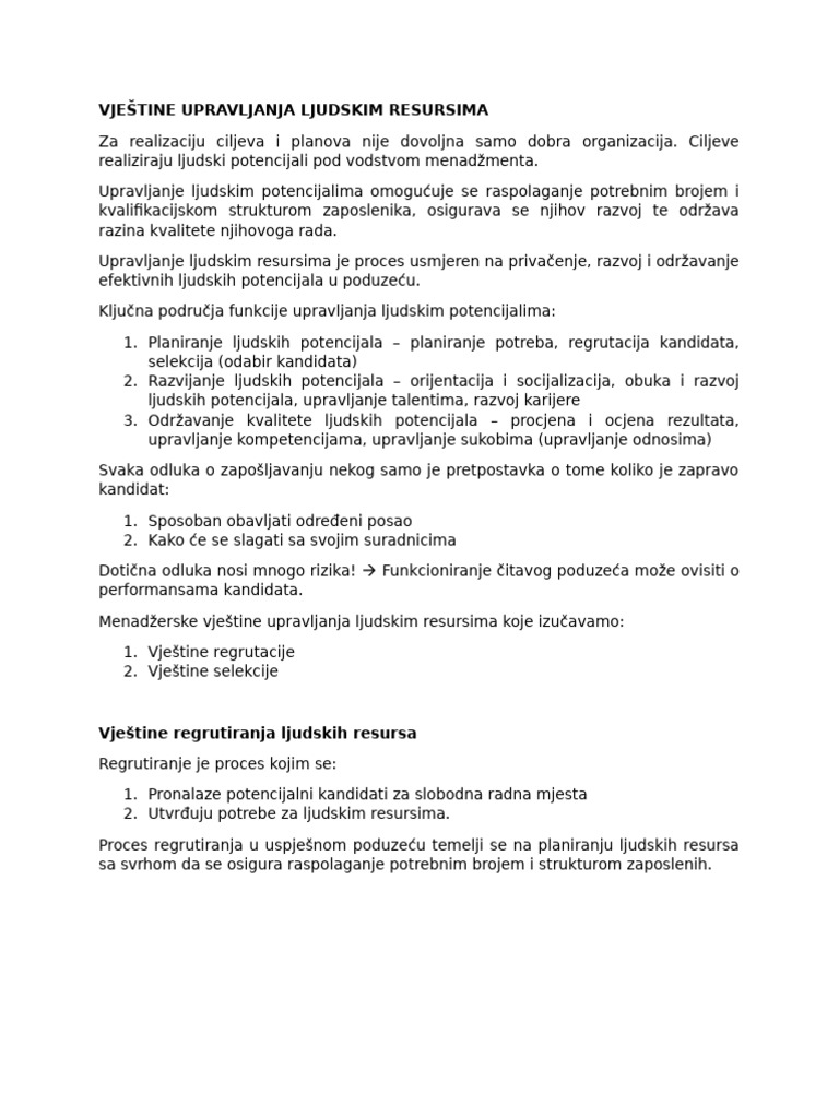 Menadžerske Vještine Skripta - 2. Kolokvij | PDF