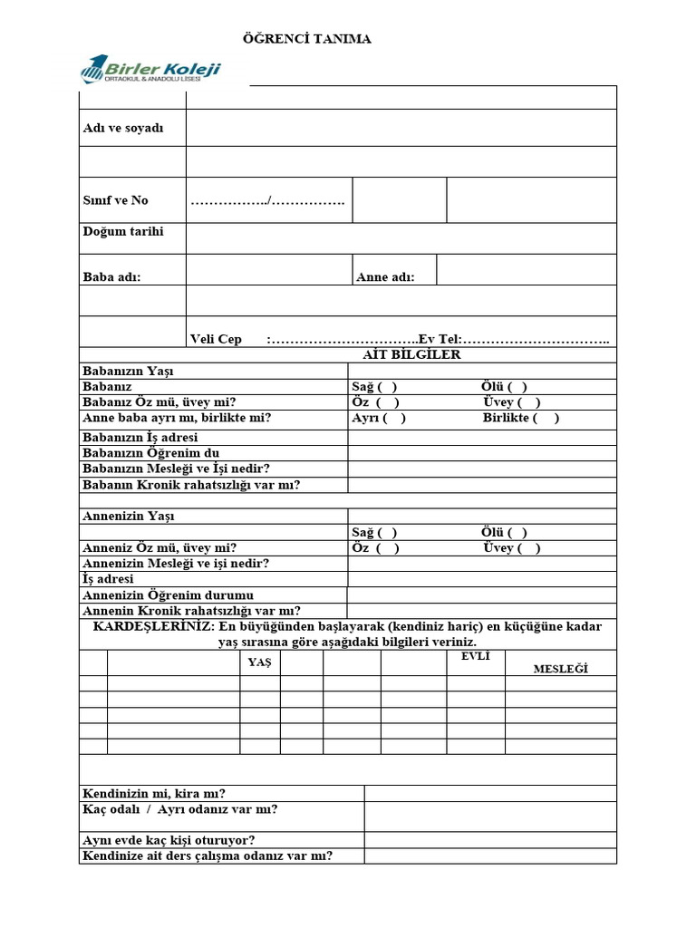 Ogrenci Tanima Formu pdf1604396584.98024 | PDF