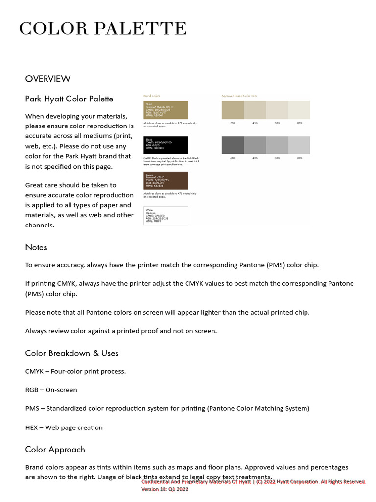 Hyatt Brand Colour | PDF