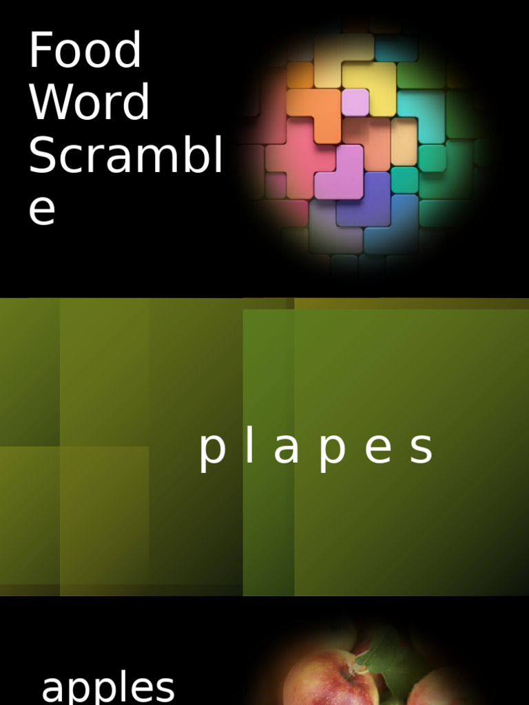 Food Word Scramble | PDF