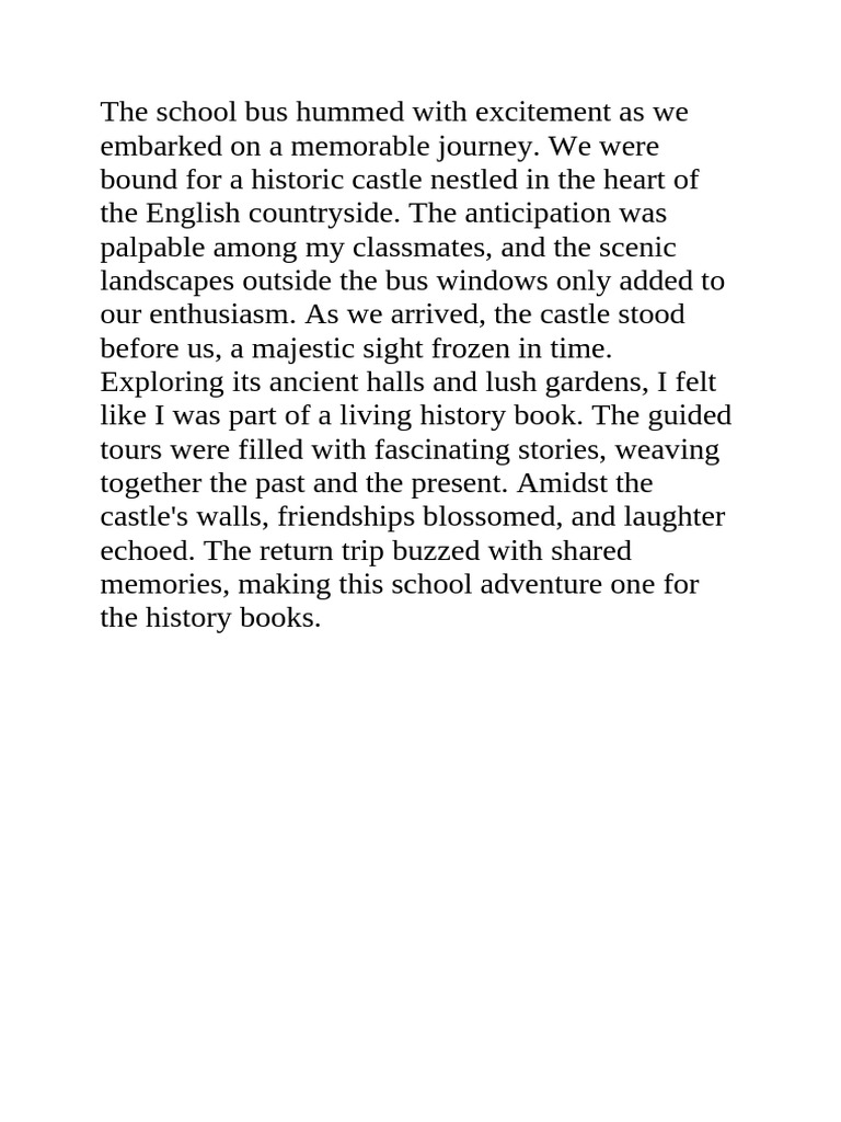 The School Bus Hummed With Excitement As We Embarked On A Memorable ...