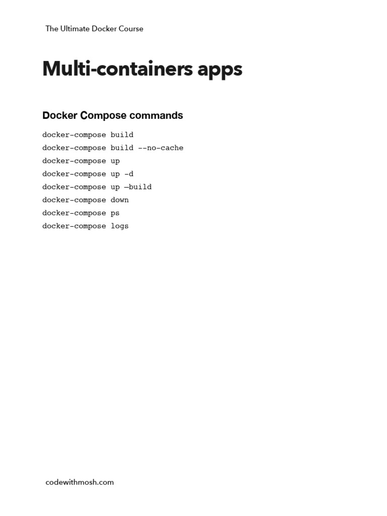 Multi Container Apps | PDF