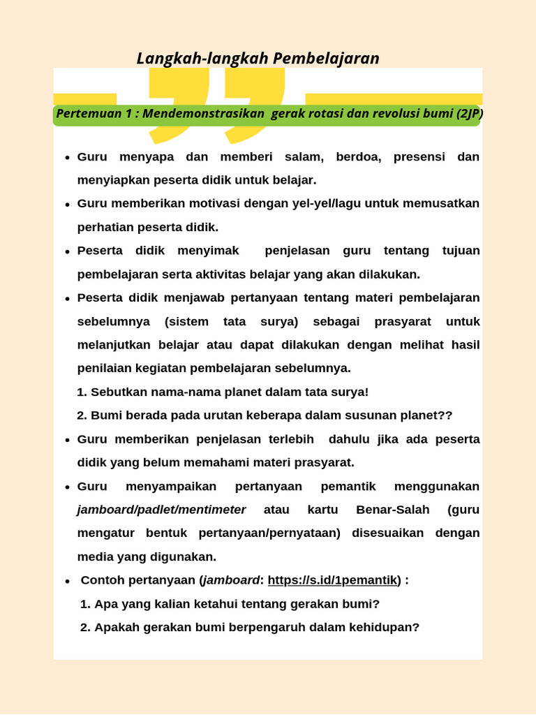 9651 - Pertemuan 1 Langkah Pembelajaran - Sumarni Sumarni | PDF