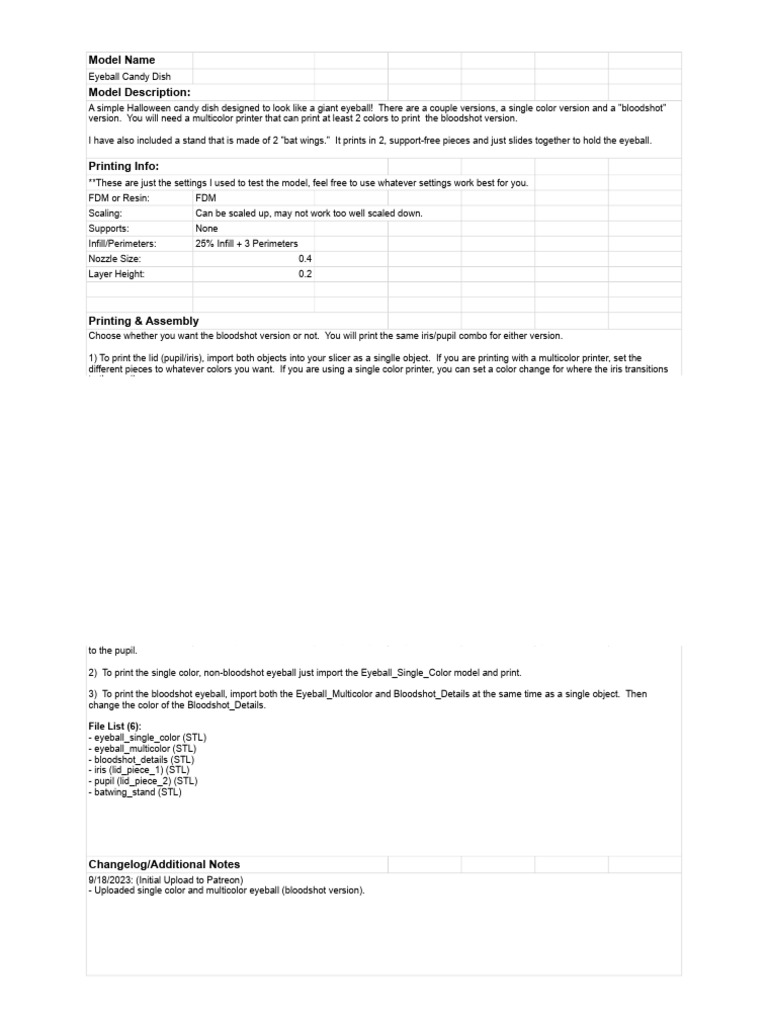 READ FIRST - Eyeball Candy Dish | PDF | Computer Aided Design | Printing