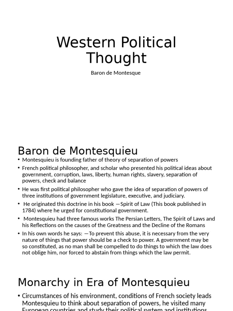 Montesque | PDF | Separation Of Powers | Montesquieu