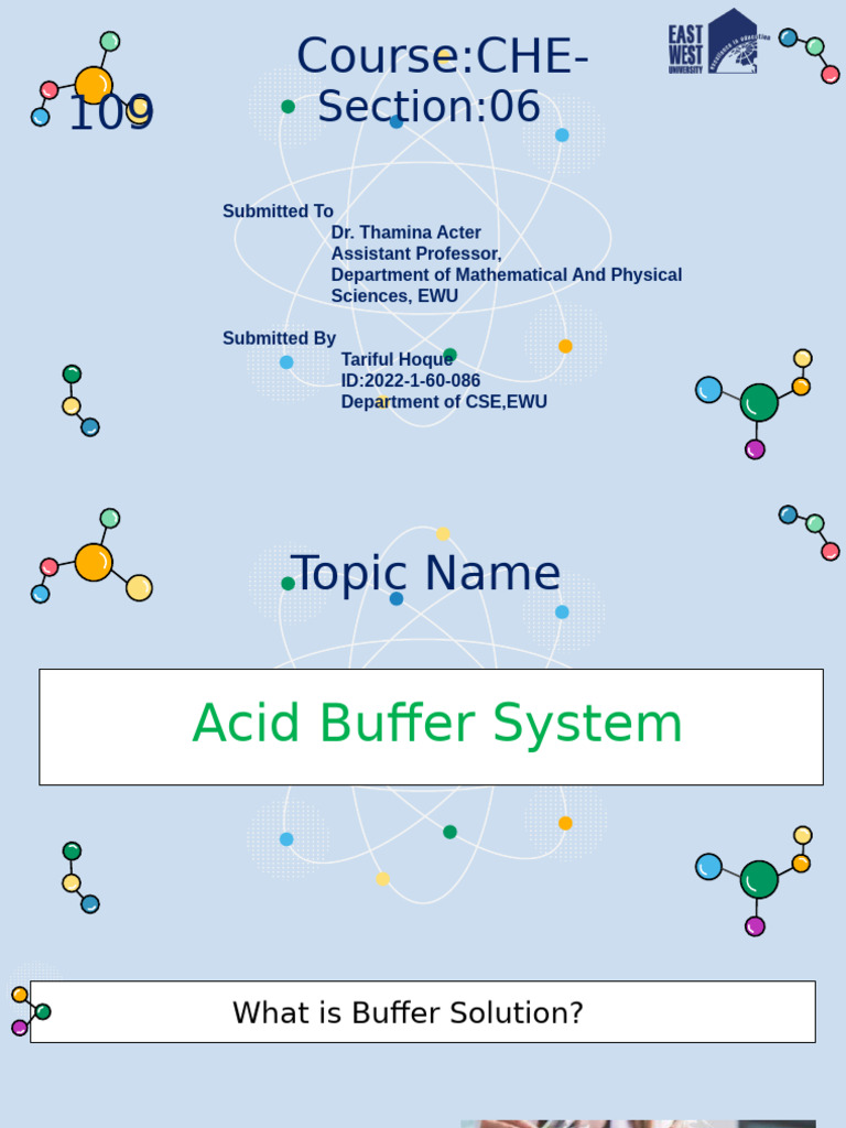 CHE-109 Presentation - (Acid Buffer System) | PDF