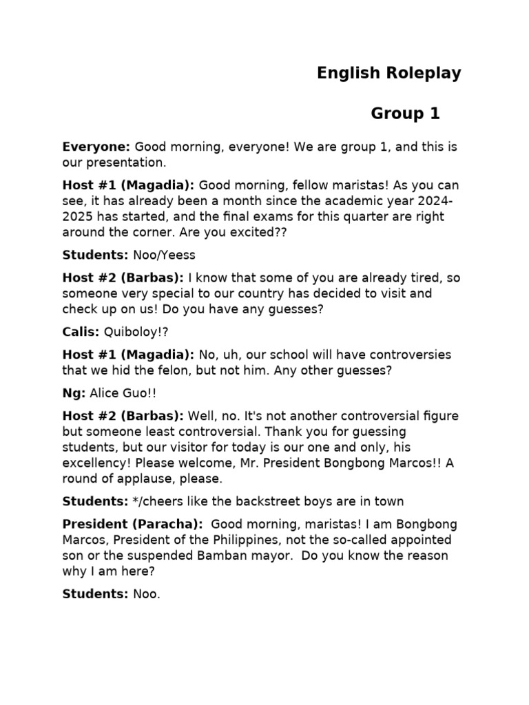 English Roleplay | PDF | Sports & Recreation