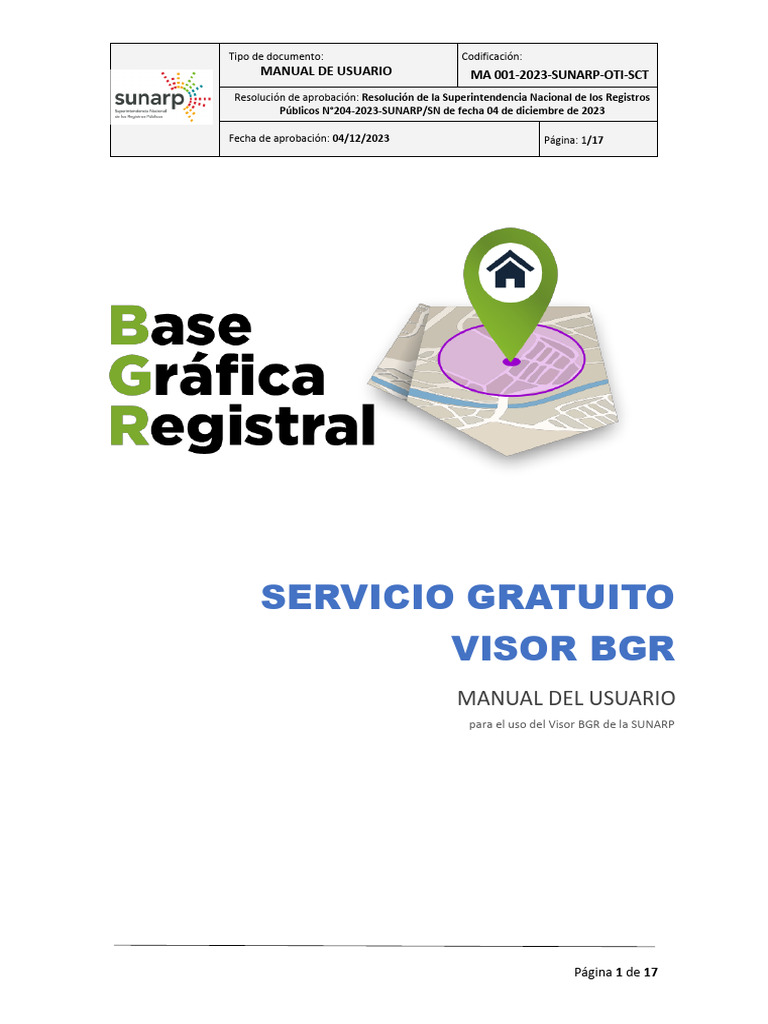 Manual del Visor BGR SUNARP | PDF | Sistema coordinado | Botón (Computación)