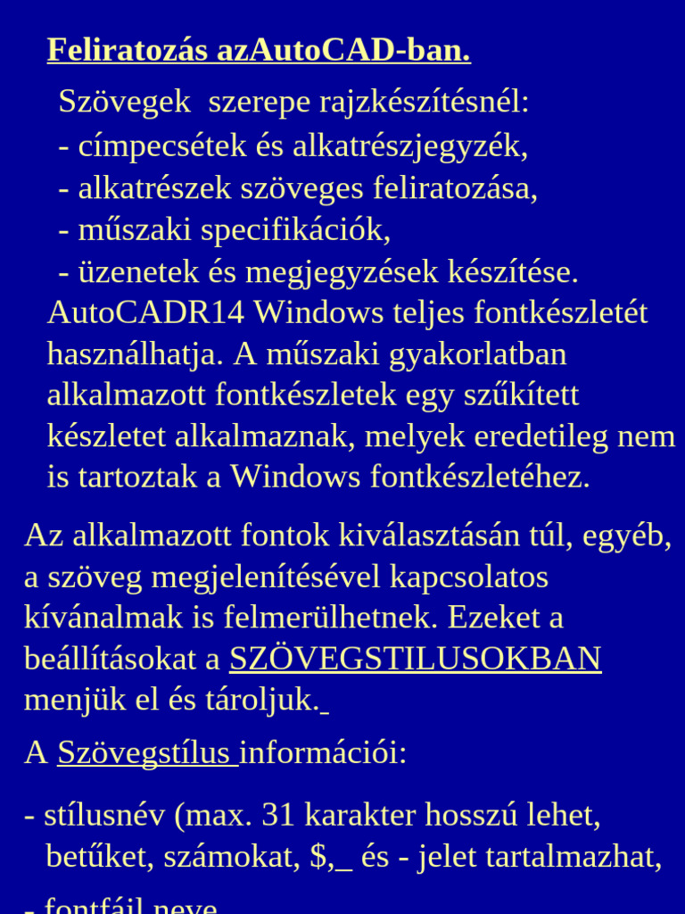 Feliratozas Az AutoCad-ben | PDF