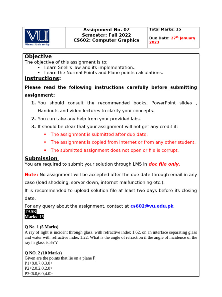 Fall 2022 - CS602 - 2 | PDF