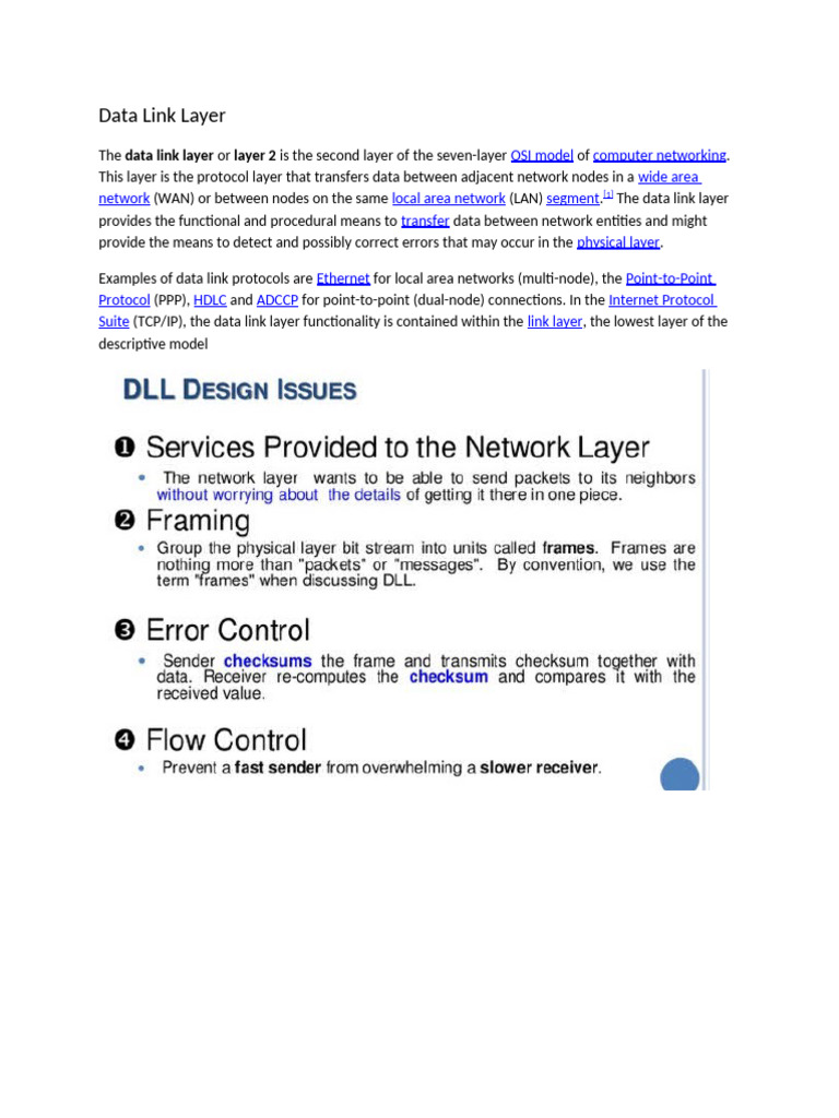 Data Link Layer Services and Error Detection and Correction | PDF | Computers
