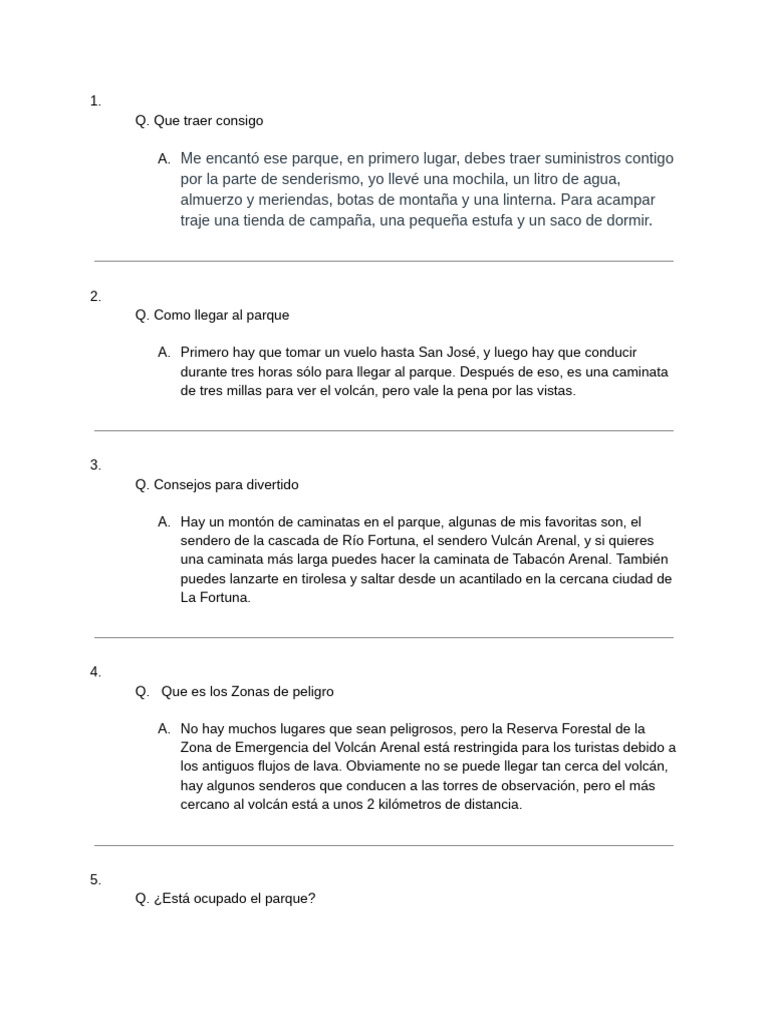 El Projecto de La Volcán Arenal | PDF | Historia
