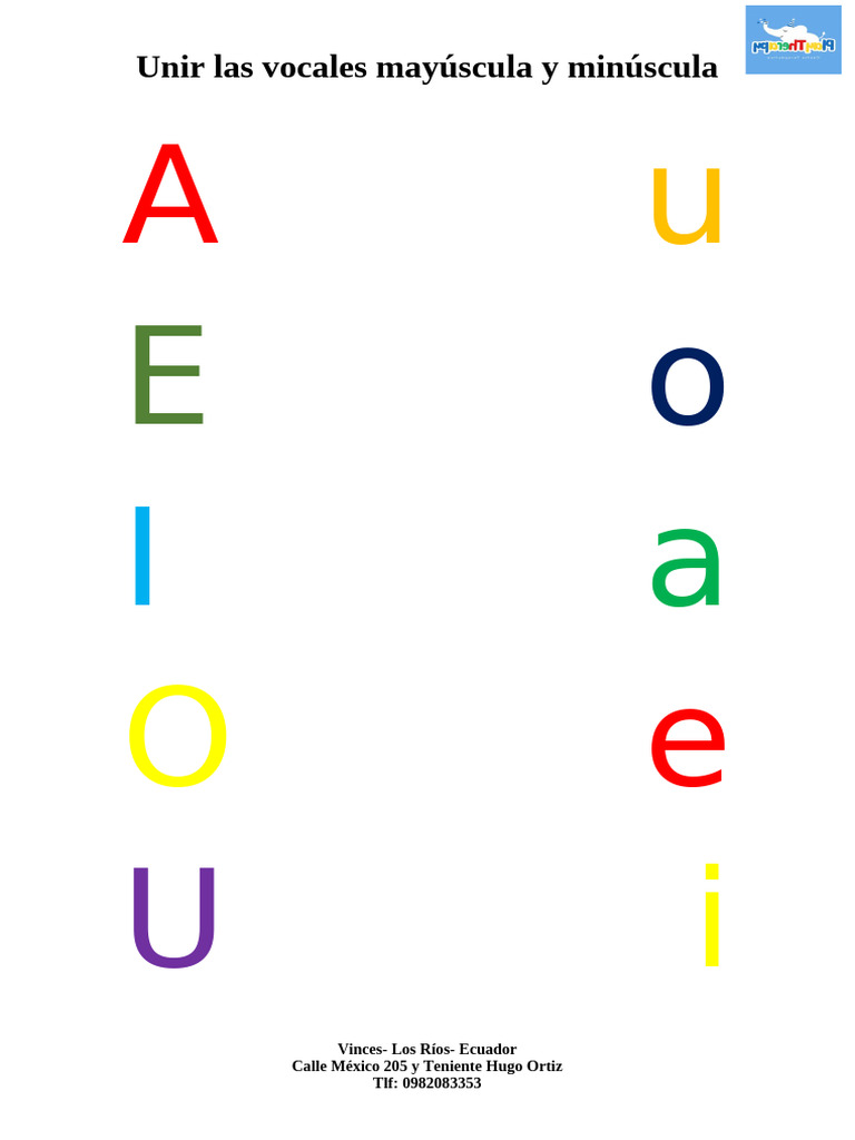 Actividad Unir Con Linea Vocales Mayusculas y Minusculas | PDF