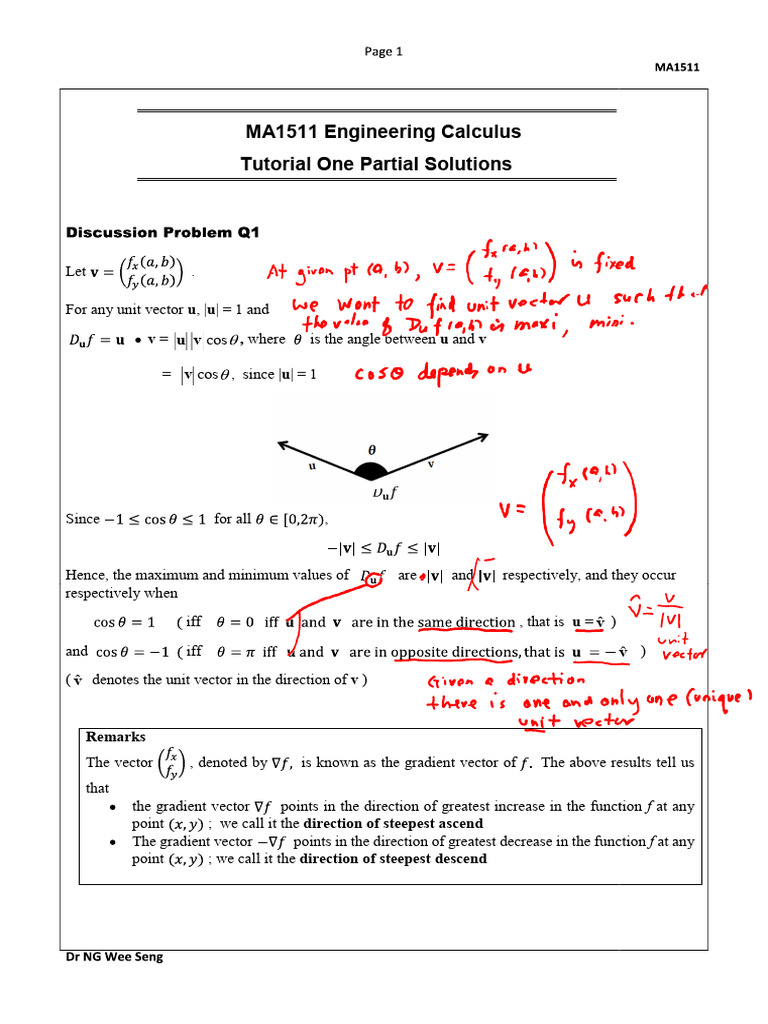 Engineering Calculus Solutions | PDF | Gradient | Calculus
