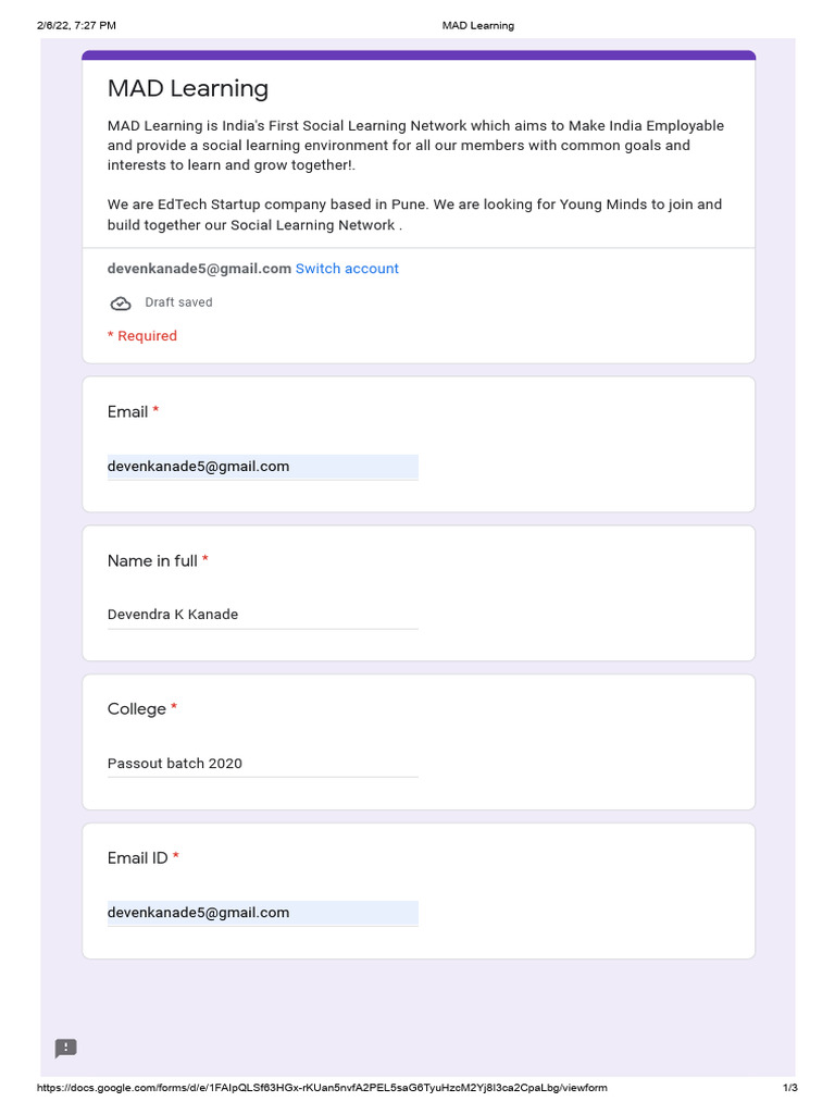 MAD Learning Internship | PDF | Data Management | Information Technology Management