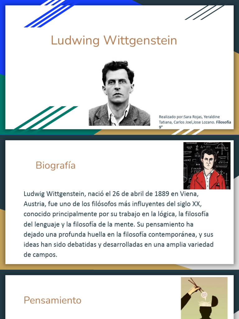Biografía y Pensamiento de Wittgenstein | PDF | Ludwig Wittgenstein ...