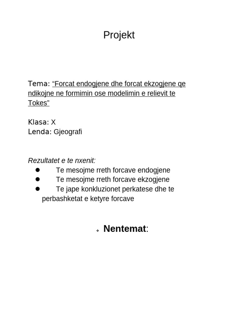 Projekti I Gjeografise | PDF