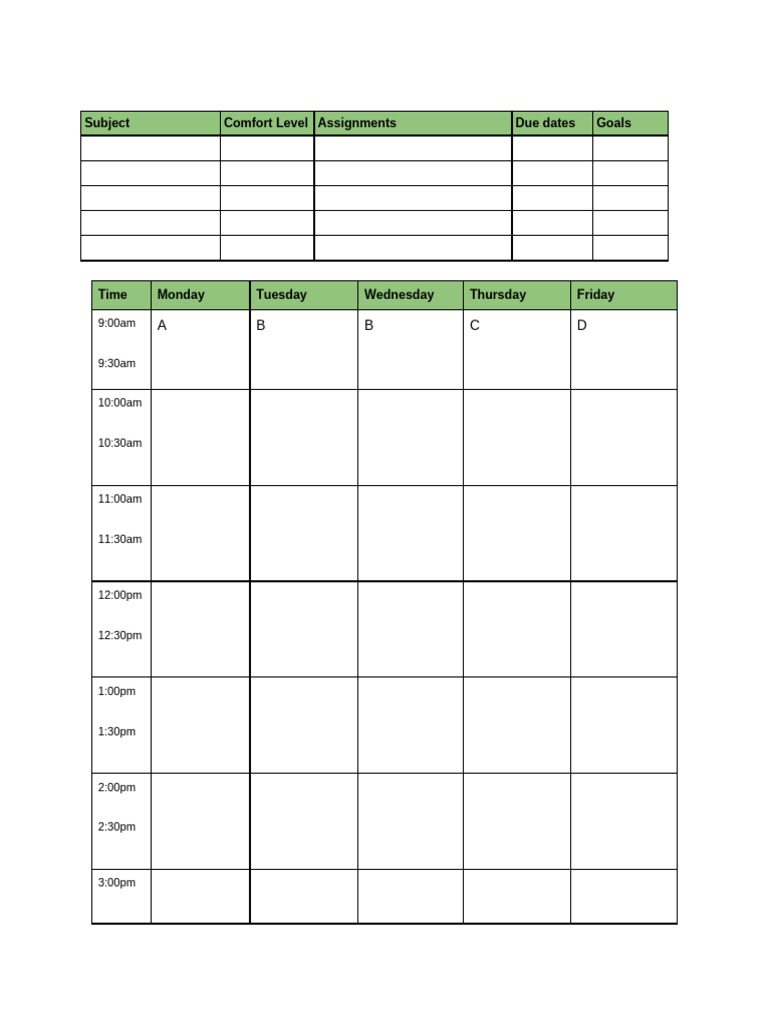 Study Timetable Template | PDF | Career & Growth