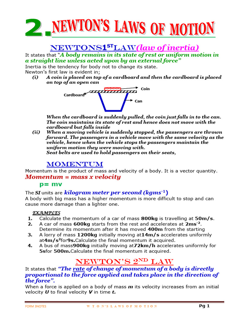Newton's Laws of Motion Explained | PDF | Friction | Force
