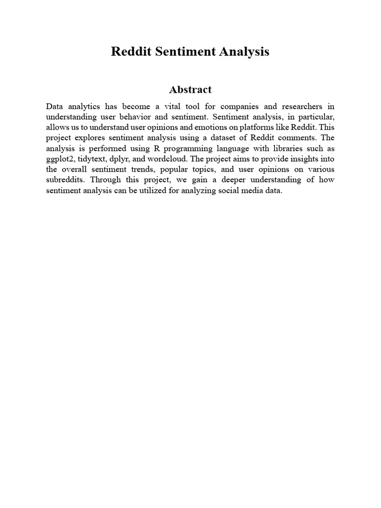 Reddit Sentiment Analysis | PDF | Human Communication | Cognitive Science