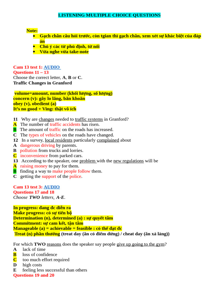 IELTS Listening Multiple Choice Guide | PDF | Textiles | Sled
