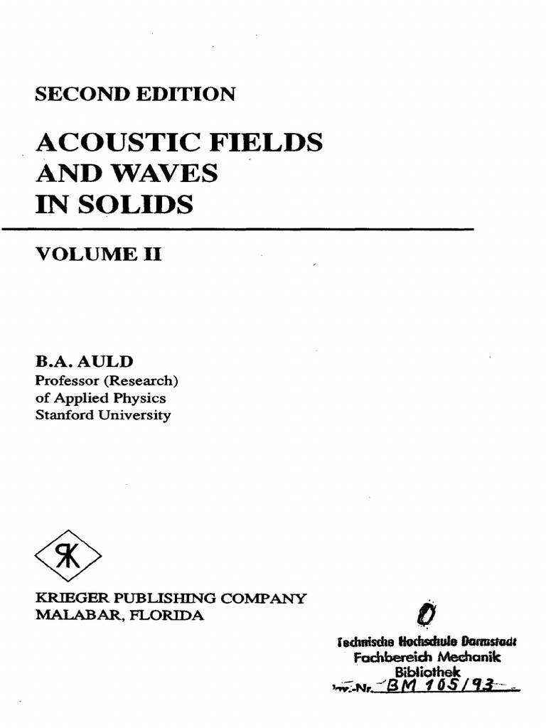 Acoustic Fields and Waves in Solids | PDF | Technology & Engineering