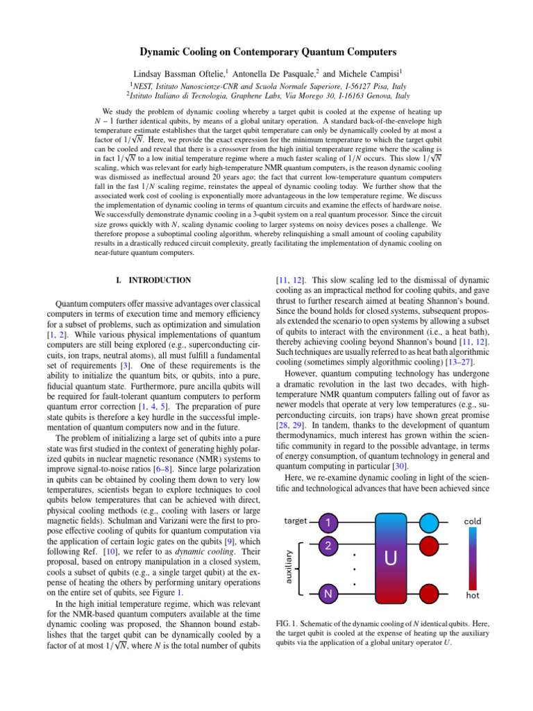 Dynamic Cooling On Contemporary Quantum Computers 48ydp64gdc | PDF | Quantum Computing ...