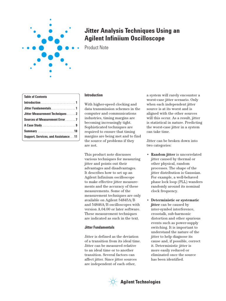 Agilent Jitter Analysis 1 | PDF | Sampling (Signal Processing) | Analog ...