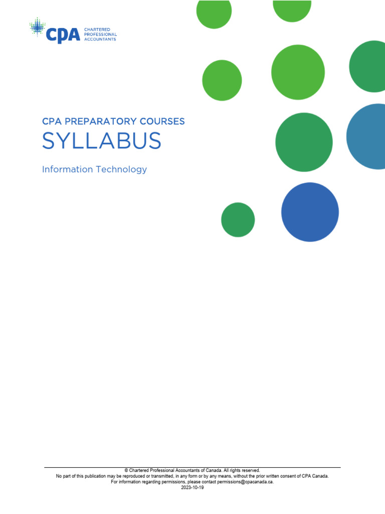 CPA IT Course Syllabus 2023 | PDF | System | Information