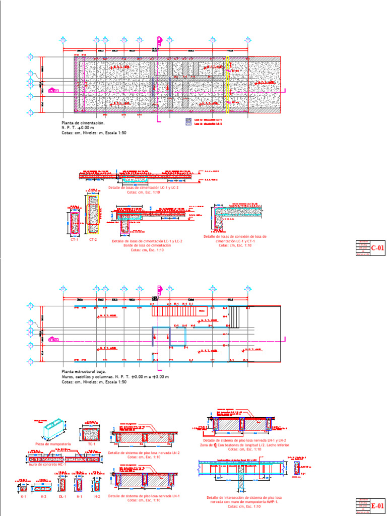 Planos Estructurales Plancha de Cimentación | PDF | Ingeniería estructural | Elementos ...