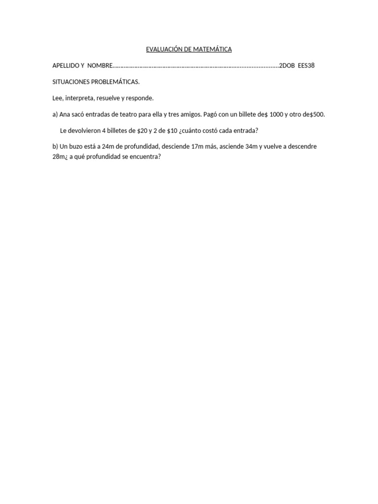 Evaluac mtm2 | PDF