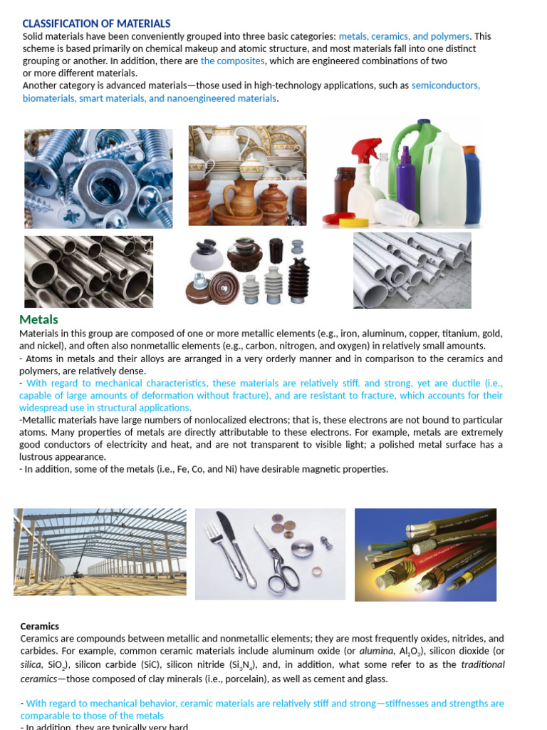 Chapter 1 - Concepts of Materials PART-02 | PDF | Optical Fiber | Metals