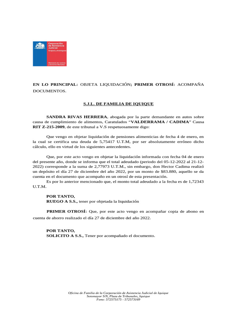 Objeta Liquidación | PDF | Derecho